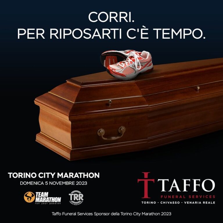 Taffo sponsorizza la Maratona di Torino: corri, per riposare c'è tempo
