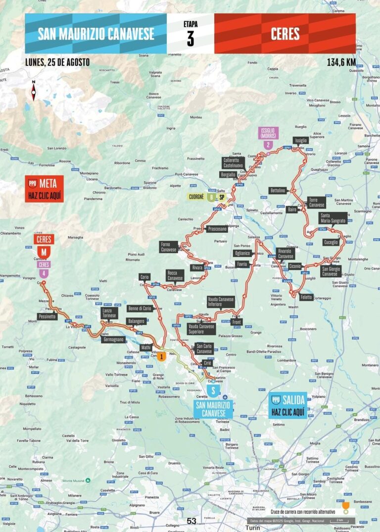 La terza tappa della Vuelta in Piemonte in giro per il Canavese e le ...